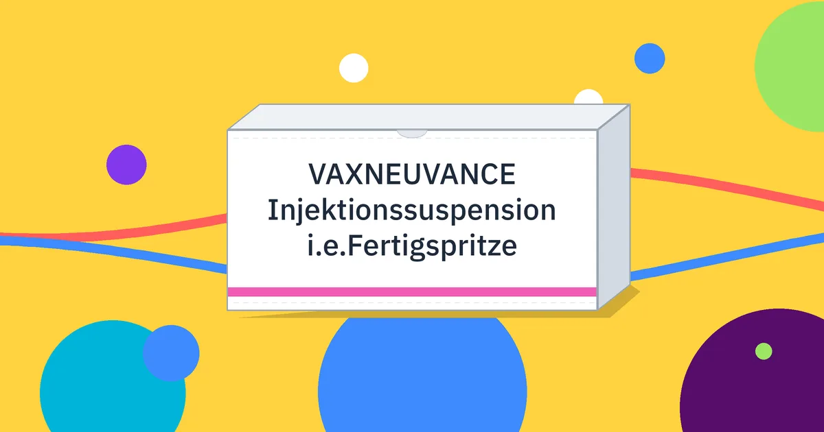 Symbolbild: Packung mit der Aufschrift VAXNEUVANCE Injektionssuspension i.e.Fertigspritze (PZN 18173712) – Verfügbarkeit und Bezug in Apotheken in Frankfurt am Main