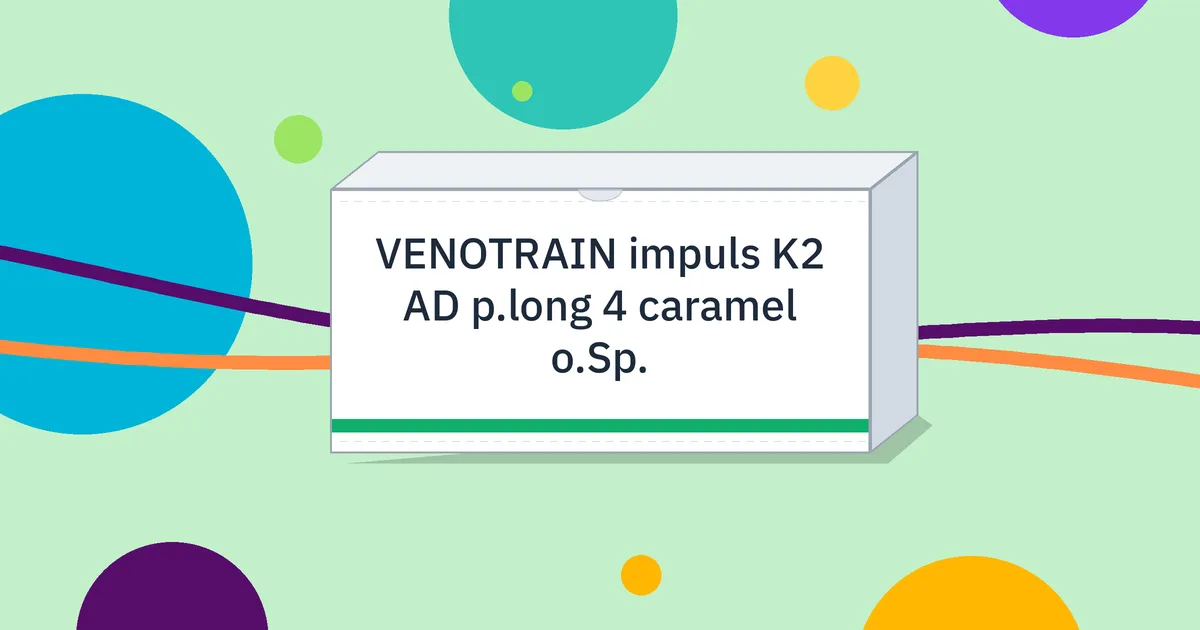 Symbolbild: Packung mit der Aufschrift VENOTRAIN impuls K2 AD p.long 4 caramel o.Sp. (PZN 08426187) – Verfügbarkeit und Bezug in Apotheken in Frankfurt am Main