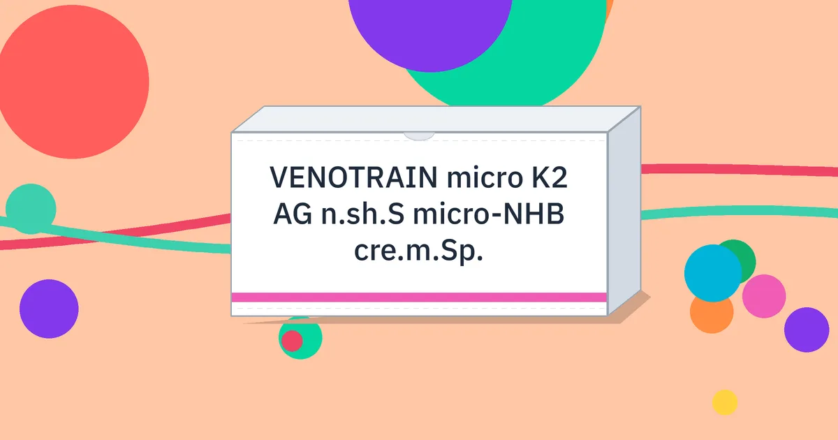 Symbolbild: Packung mit der Aufschrift VENOTRAIN micro K2 AG n.sh.S micro-NHB cre.m.Sp. (PZN 16064893) – Verfügbarkeit und Bezug in Apotheken in Frankfurt am Main