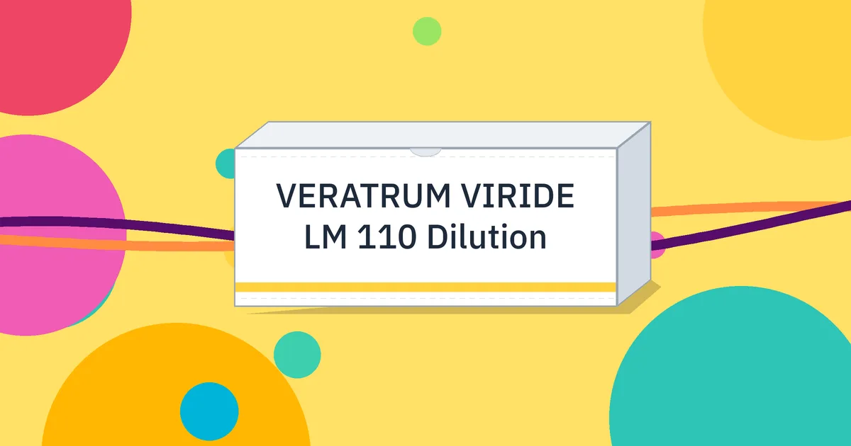 Symbolbild: Packung mit der Aufschrift VERATRUM VIRIDE LM 110 Dilution (PZN 13265846) – Verfügbarkeit und Bezug in Apotheken in Frankfurt am Main