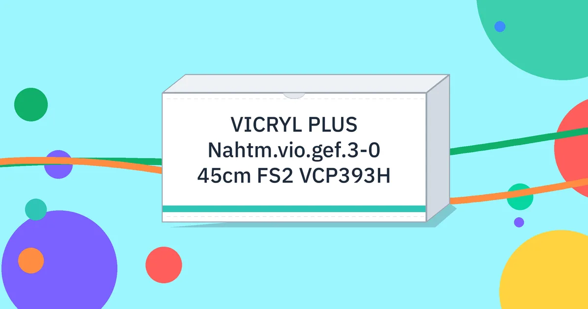 Symbolbild: Packung mit der Aufschrift VICRYL PLUS Nahtm.vio.gef.3-0 45cm FS2 VCP393H (PZN 20390351) – Verfügbarkeit und Bezug in Apotheken in Frankfurt am Main