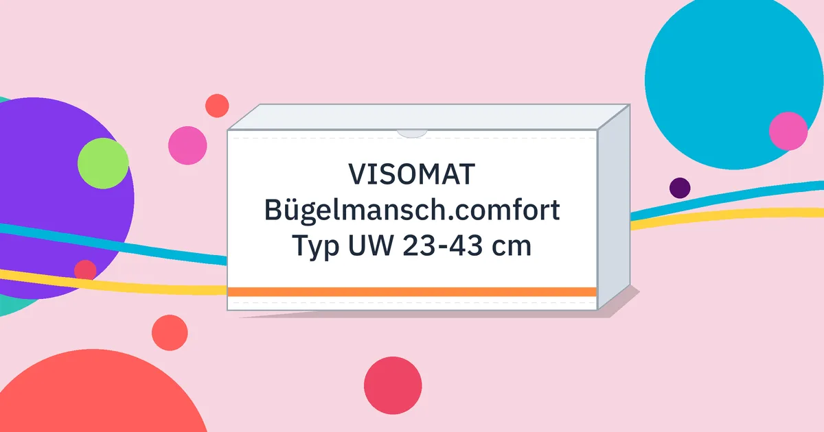 Symbolbild: Packung mit der Aufschrift VISOMAT Bügelmansch.comfort Typ UW 23-43 cm (PZN 10541010) – Verfügbarkeit und Bezug in Apotheken in Frankfurt am Main