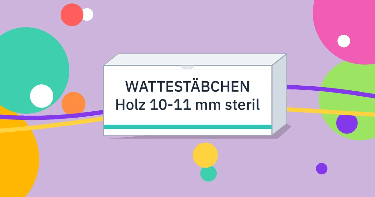 Symbolbild: Packung mit der Aufschrift WATTESTÄBCHEN Holz 10-11 mm steril (PZN 07101483) – Verfügbarkeit und Bezug in Apotheken in Frankfurt am Main