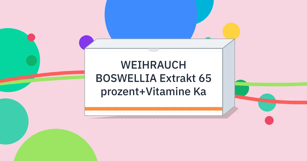 Symbolbild: Packung mit der Aufschrift WEIHRAUCH BOSWELLIA Extrakt 65 prozent+Vitamine Ka (PZN 11599690) – Verfügbarkeit und Bezug in Apotheken in Frankfurt am Main
