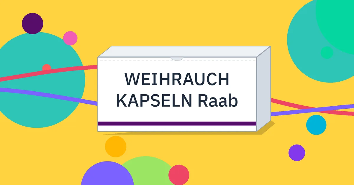 Symbolbild: Packung mit der Aufschrift WEIHRAUCH KAPSELN Raab (PZN 12546158) – Verfügbarkeit und Bezug in Apotheken in Frankfurt am Main