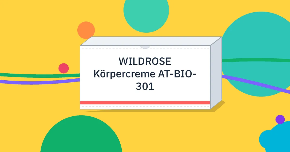 Symbolbild: Packung mit der Aufschrift WILDROSE Körpercreme AT-BIO-301 (PZN 18309583) – Verfügbarkeit und Bezug in Apotheken in Frankfurt am Main
