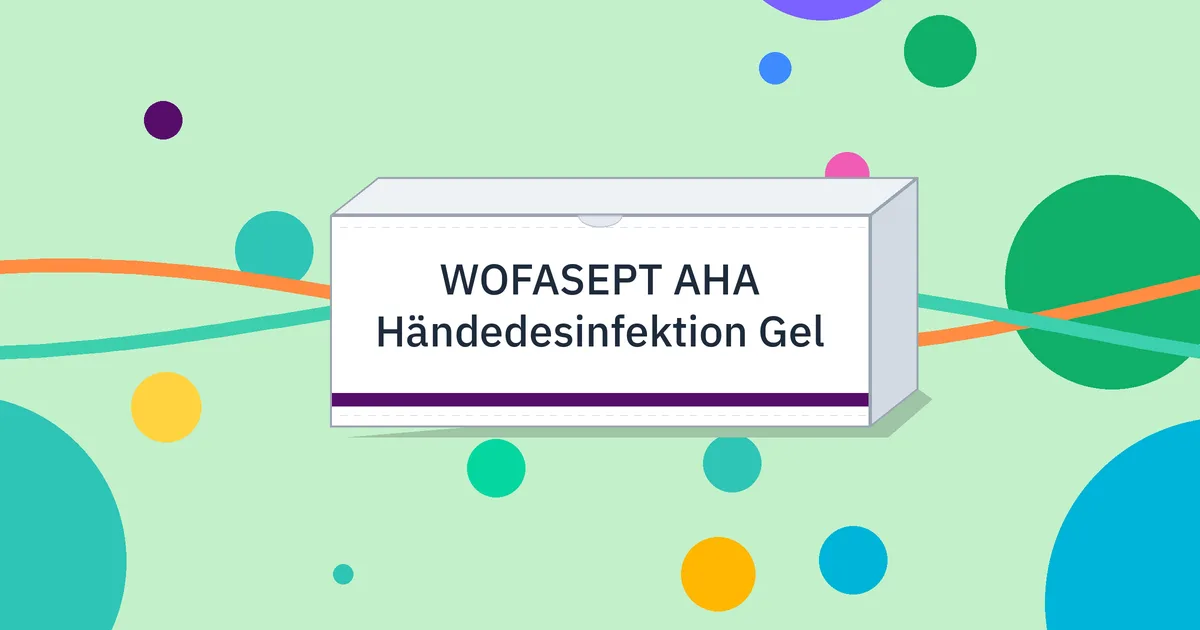 Symbolbild: Packung mit der Aufschrift WOFASEPT AHA Händedesinfektion Gel (PZN 00821263) – Verfügbarkeit und Bezug in Apotheken in Frankfurt am Main