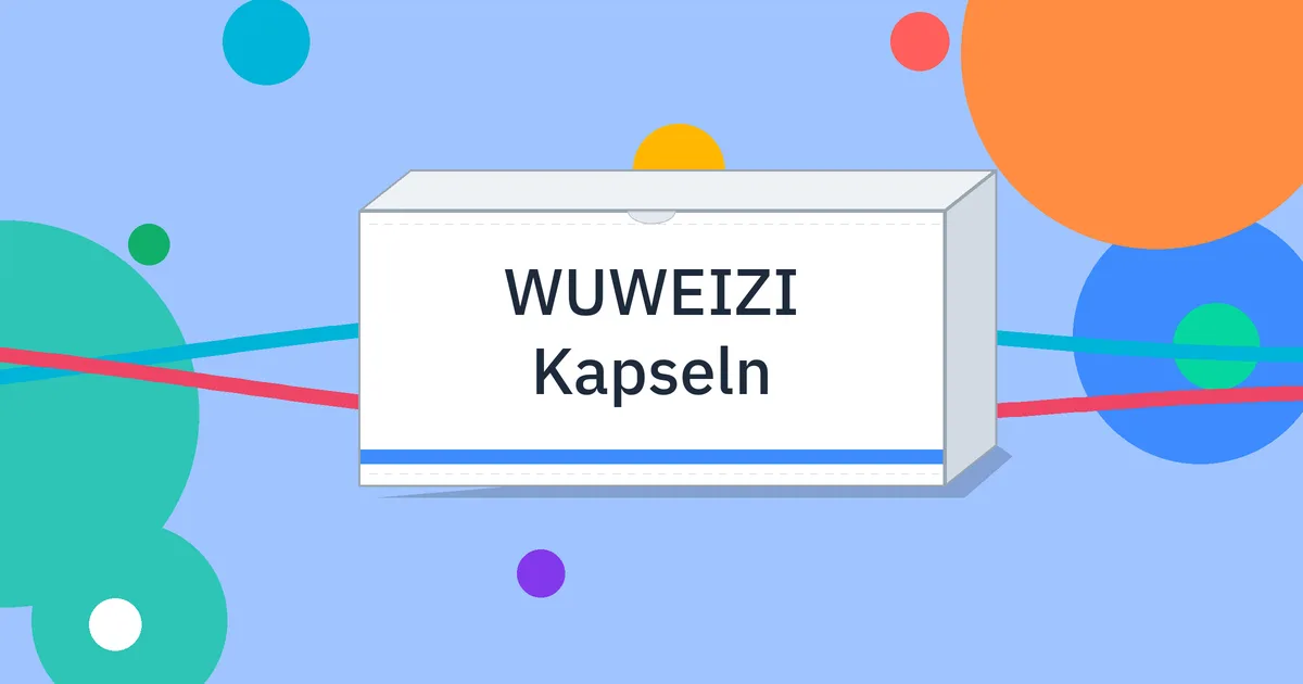 Symbolbild: Packung mit der Aufschrift WUWEIZI Kapseln (PZN 03175496) – Verfügbarkeit und Bezug in Apotheken in Frankfurt am Main