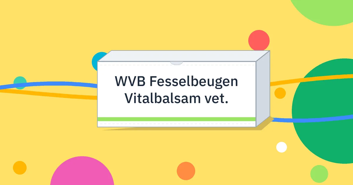 Symbolbild: Packung mit der Aufschrift WVB Fesselbeugen Vitalbalsam vet. (PZN 19139640) – Verfügbarkeit und Bezug in Apotheken in Frankfurt am Main
