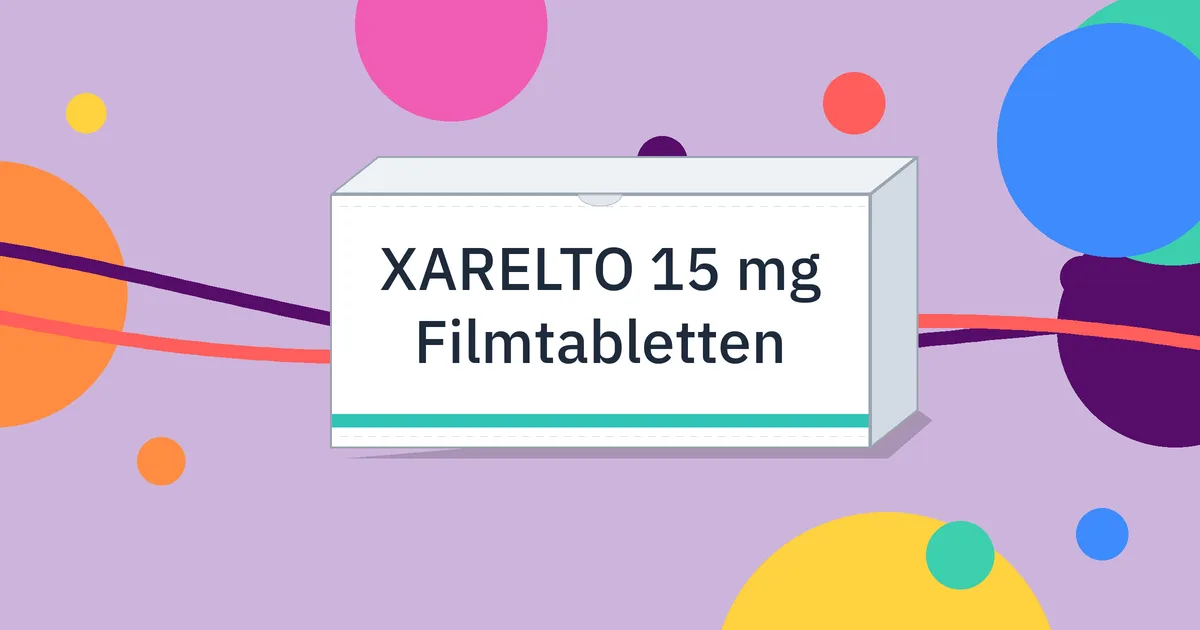 Symbolbild: Packung mit der Aufschrift XARELTO 15 mg Filmtabletten (PZN 10393667) – Verfügbarkeit und Bezug in Apotheken in Frankfurt am Main