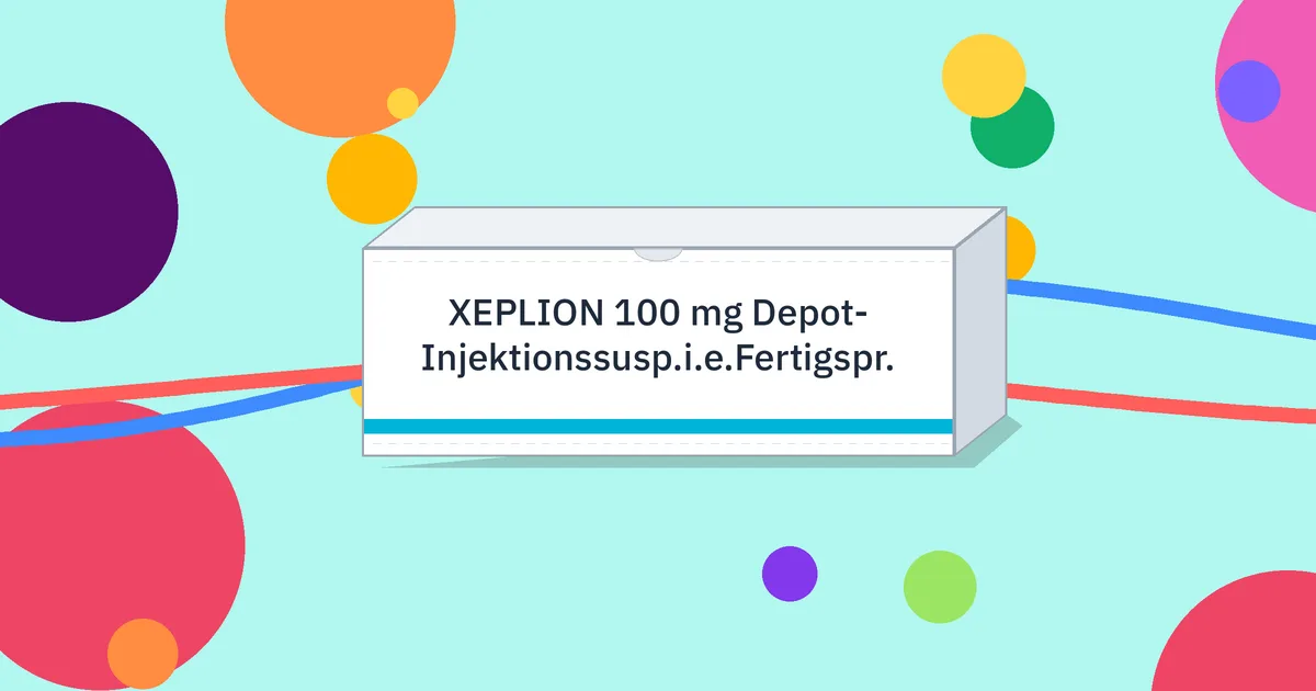 Symbolbild: Packung mit der Aufschrift XEPLION 100 mg Depot-Injektionssusp.i.e.Fertigspr. (PZN 11084520) – Verfügbarkeit und Bezug in Apotheken in Frankfurt am Main