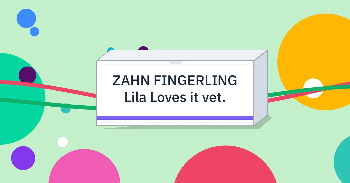 Symbolbild: Packung mit der Aufschrift ZAHN FINGERLING Lila Loves it vet. (PZN 12675766) – Verfügbarkeit und Bezug in Apotheken in Frankfurt am Main