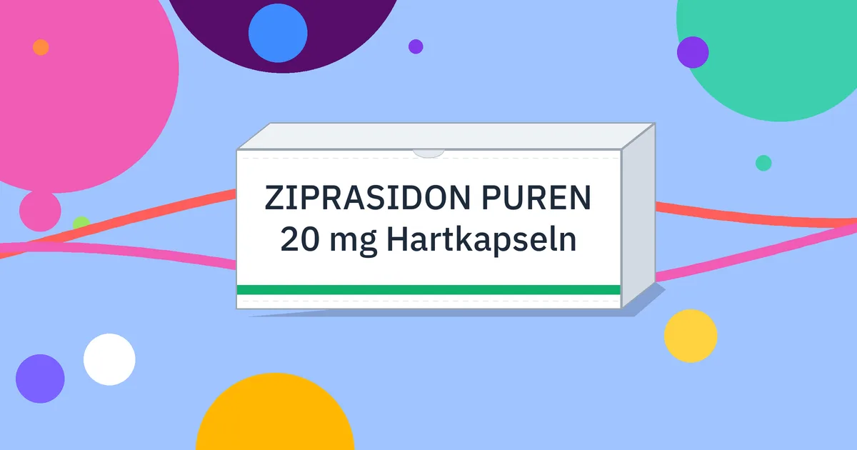 Symbolbild: Packung mit der Aufschrift ZIPRASIDON PUREN 20 mg Hartkapseln (PZN 12479539) – Verfügbarkeit und Bezug in Apotheken in Frankfurt am Main