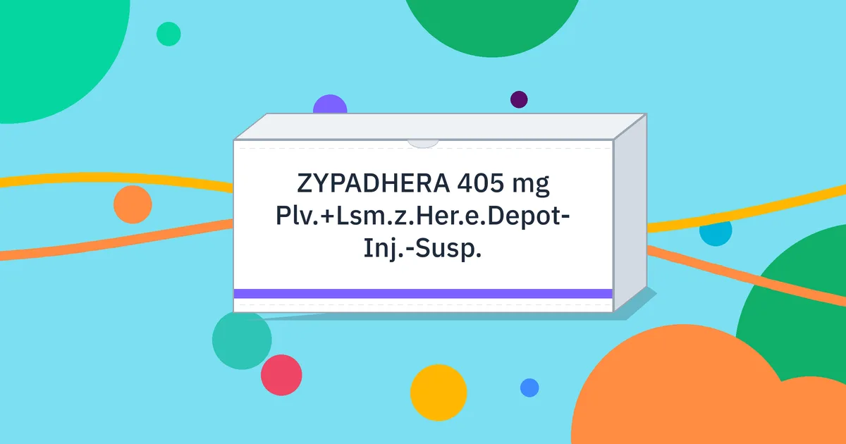 Symbolbild: Packung mit der Aufschrift ZYPADHERA 405 mg Plv.+Lsm.z.Her.e.Depot-Inj.-Susp. (PZN 16003957) – Verfügbarkeit und Bezug in Apotheken in Frankfurt am Main