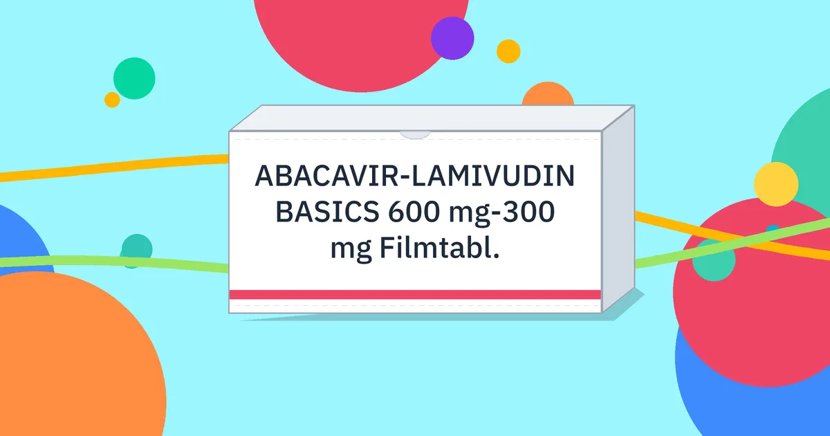Symbolbild: Packung mit der Aufschrift ABACAVIR-LAMIVUDIN BASICS 600 mg-300 mg Filmtabl. (PZN 15566138) – Verfügbarkeit und Bezug in Apotheken in Frankfurt am Main