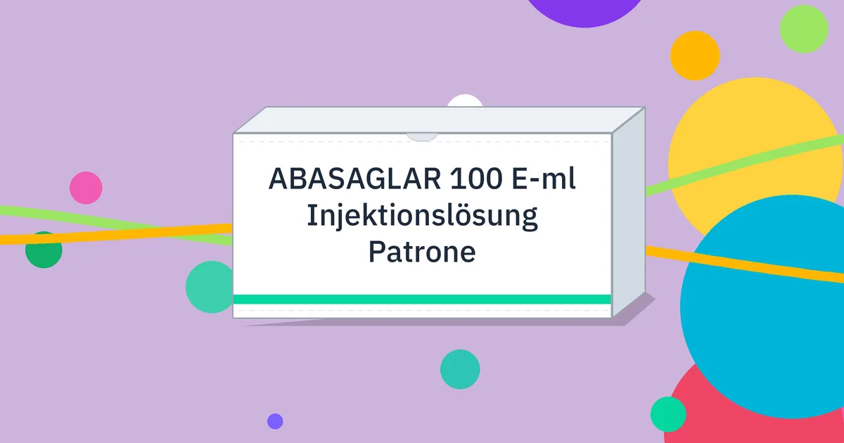 Symbolbild: Packung mit der Aufschrift ABASAGLAR 100 E-ml Injektionslösung Patrone (PZN 19880185) – Verfügbarkeit und Bezug in Apotheken in Frankfurt am Main
