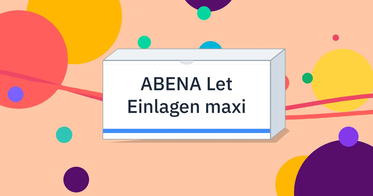 Symbolbild: Packung mit der Aufschrift ABENA Let Einlagen maxi (PZN 17511288) – Verfügbarkeit und Bezug in Apotheken in Frankfurt am Main