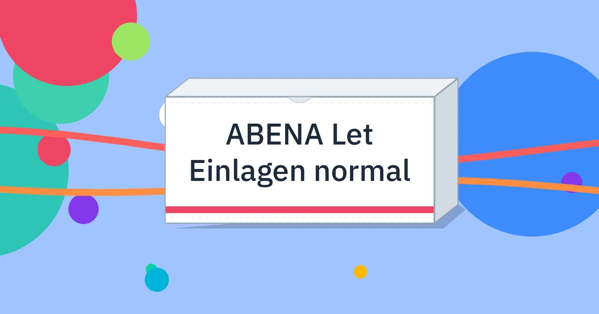 Symbolbild: Packung mit der Aufschrift ABENA Let Einlagen normal (PZN 17511259) – Verfügbarkeit und Bezug in Apotheken in Frankfurt am Main