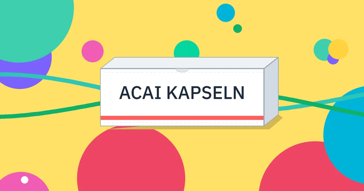 Symbolbild: Packung mit der Aufschrift ACAI KAPSELN (PZN 05462171) – Verfügbarkeit und Bezug in Apotheken in Frankfurt am Main