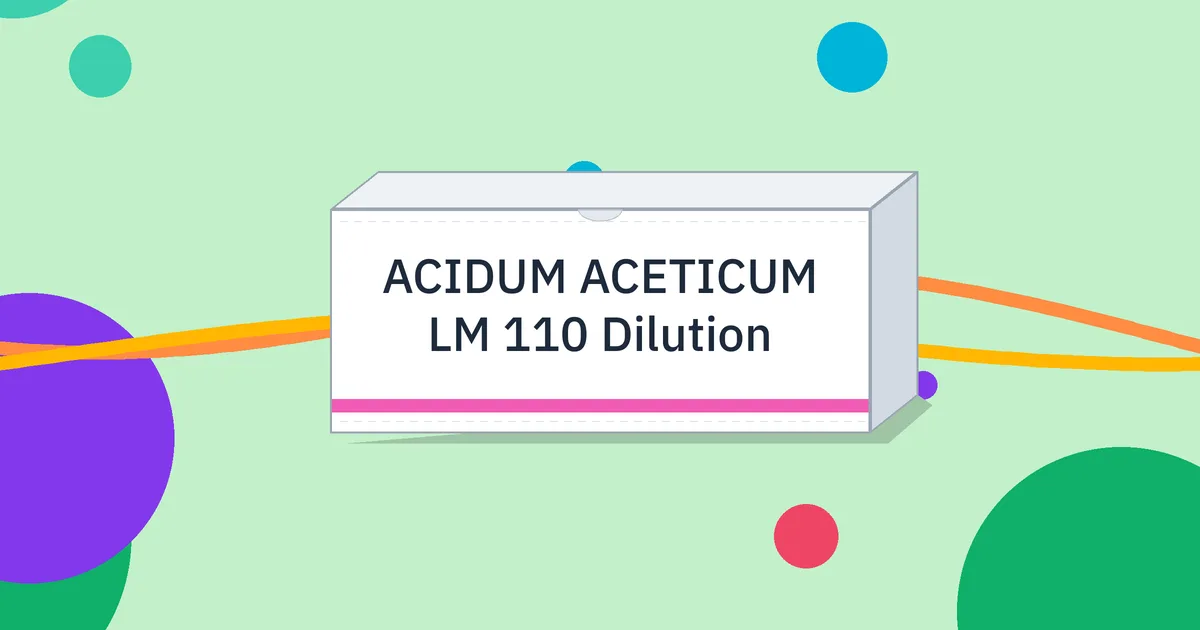 Symbolbild: Packung mit der Aufschrift ACIDUM ACETICUM LM 110 Dilution (PZN 13267590) – Verfügbarkeit und Bezug in Apotheken in Frankfurt am Main
