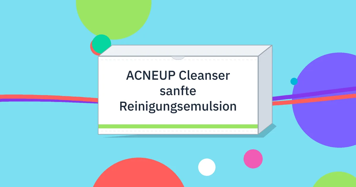 Symbolbild: Packung mit der Aufschrift ACNEUP Cleanser sanfte Reinigungsemulsion (PZN 18840108) – Verfügbarkeit und Bezug in Apotheken in Frankfurt am Main
