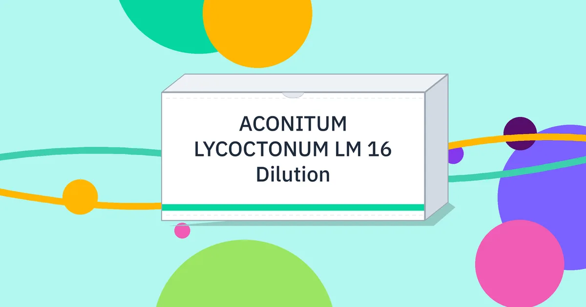 Symbolbild: Packung mit der Aufschrift ACONITUM LYCOCTONUM LM 16 Dilution (PZN 13291708) – Verfügbarkeit und Bezug in Apotheken in Frankfurt am Main