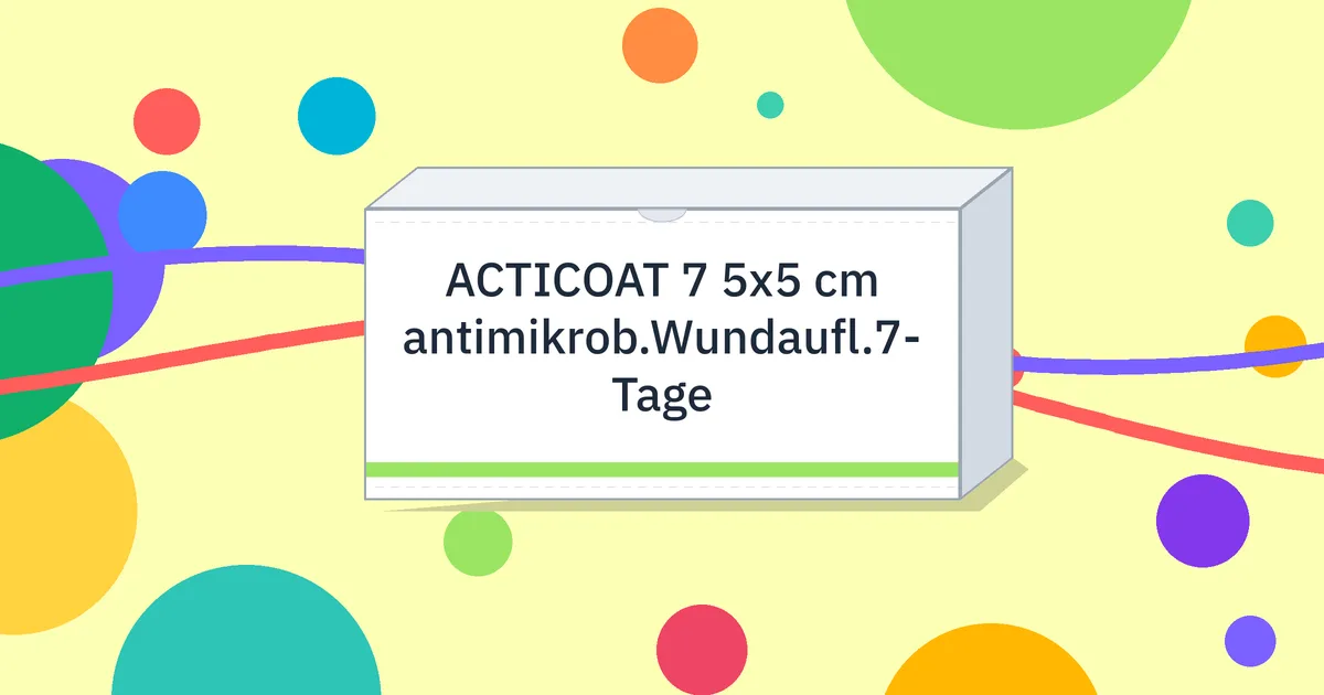 Symbolbild: Packung mit der Aufschrift ACTICOAT 7 5x5 cm antimikrob.Wundaufl.7-Tage (PZN 09314303) – Verfügbarkeit und Bezug in Apotheken in Frankfurt am Main