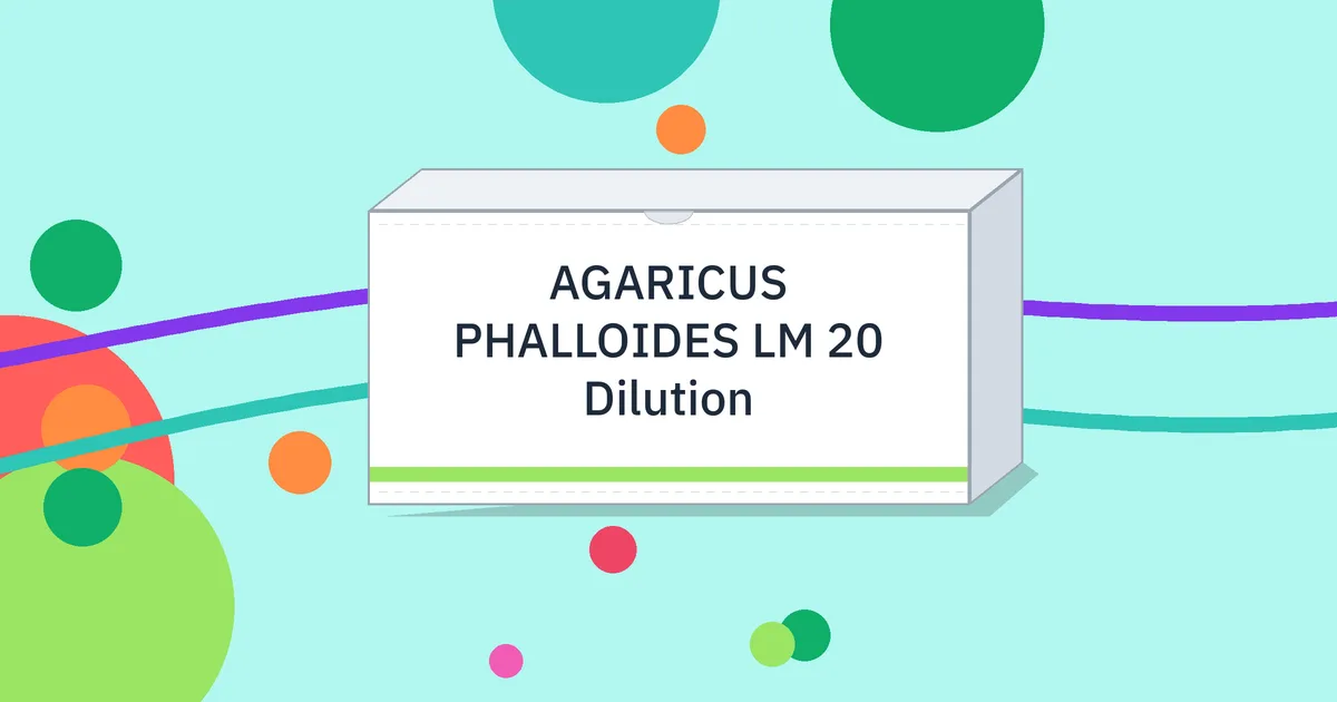 Symbolbild: Packung mit der Aufschrift AGARICUS PHALLOIDES LM 20 Dilution (PZN 13304598) – Verfügbarkeit und Bezug in Apotheken in Frankfurt am Main