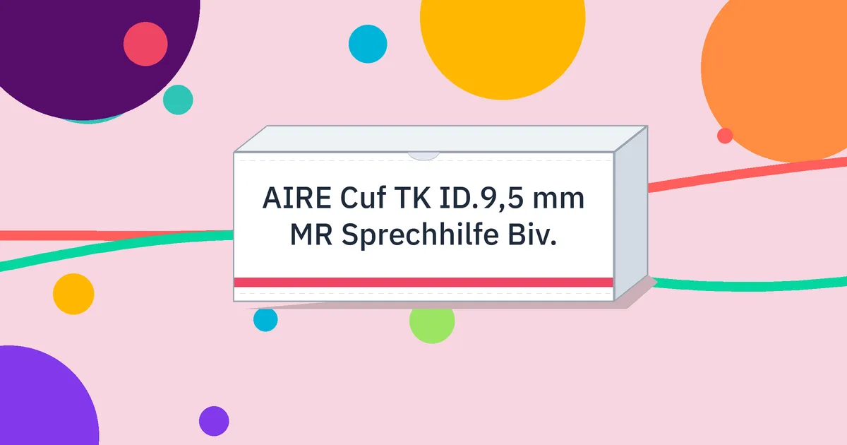 Symbolbild: Packung mit der Aufschrift AIRE Cuf TK ID.9,5 mm MR Sprechhilfe Biv. (PZN 02259877) – Verfügbarkeit und Bezug in Apotheken in Frankfurt am Main