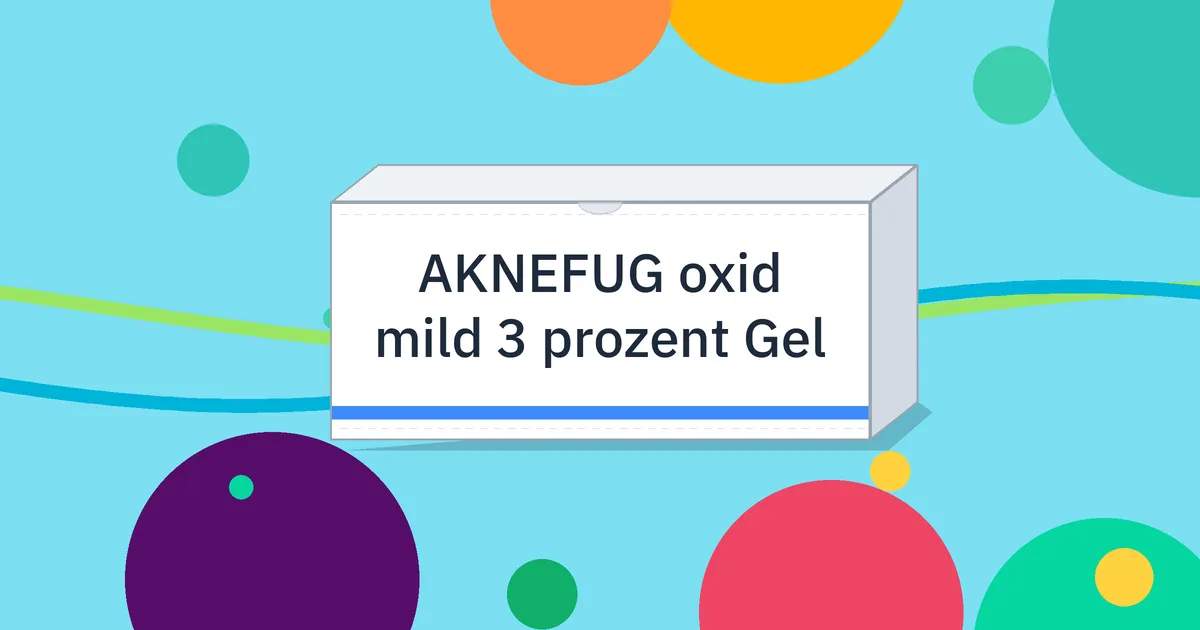 Symbolbild: Packung mit der Aufschrift AKNEFUG oxid mild 3 prozent Gel (PZN 06302357) – Verfügbarkeit und Bezug in Apotheken in Frankfurt am Main