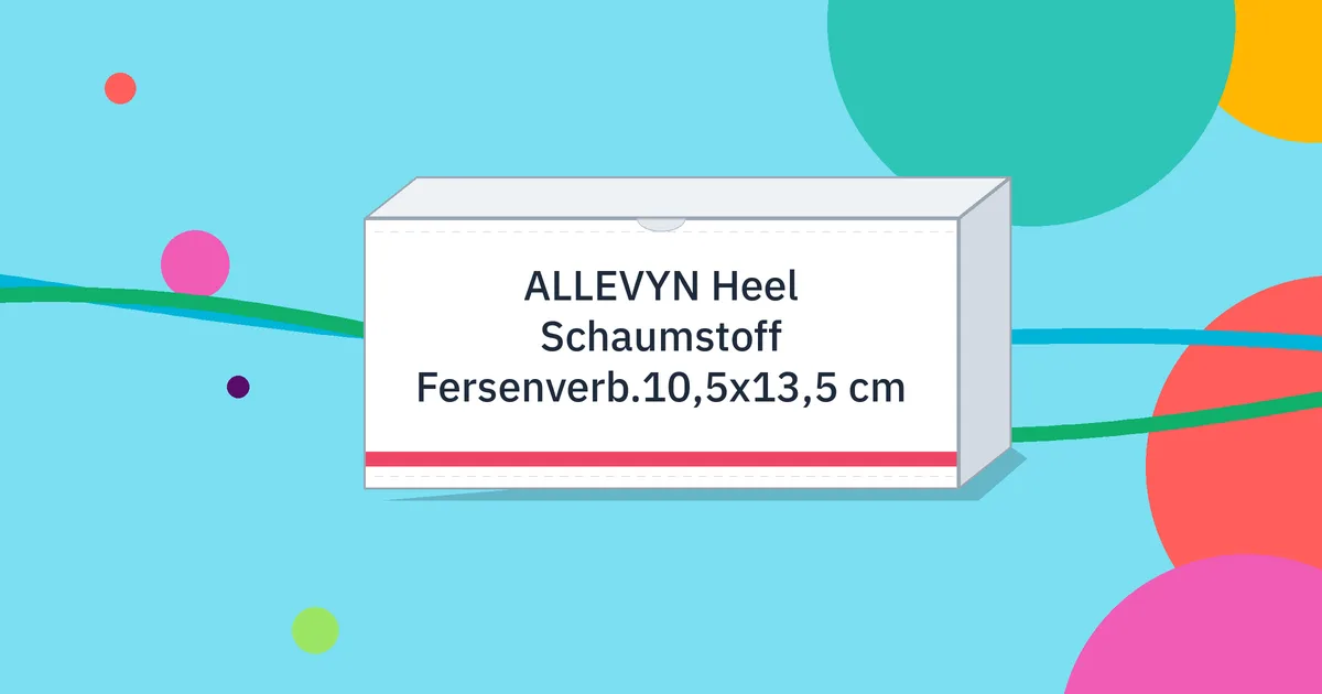 Symbolbild: Packung mit der Aufschrift ALLEVYN Heel Schaumstoff Fersenverb.10,5x13,5 cm (PZN 14329790) – Verfügbarkeit und Bezug in Apotheken in Frankfurt am Main