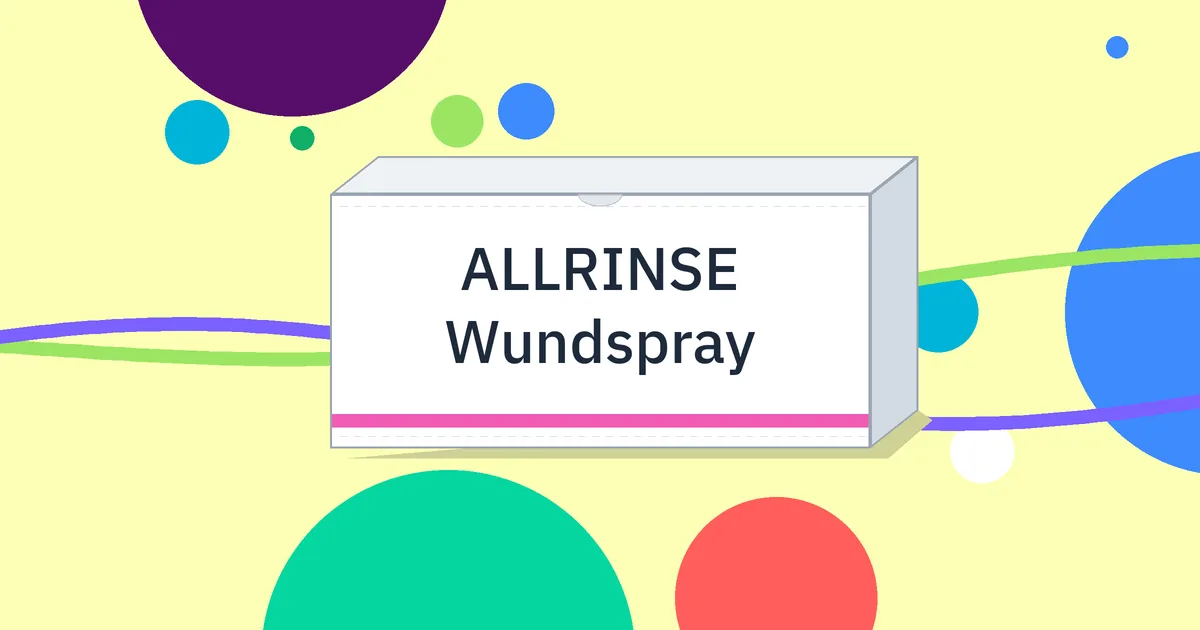 Symbolbild: Packung mit der Aufschrift ALLRINSE Wundspray (PZN 17850576) – Verfügbarkeit und Bezug in Apotheken in Frankfurt am Main