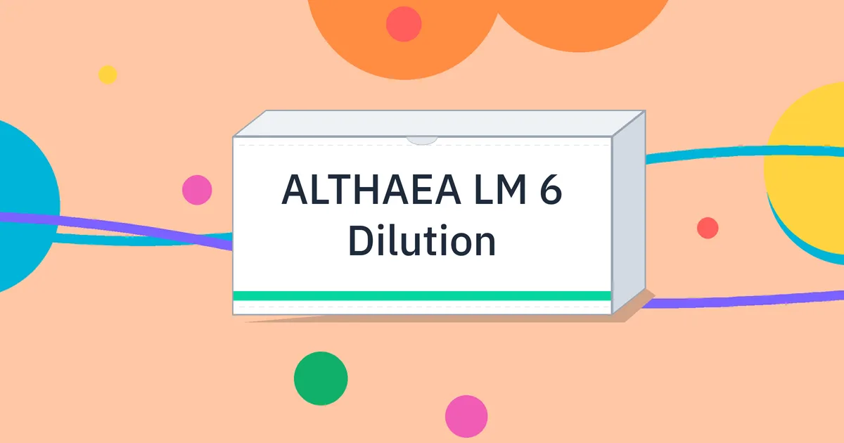 Symbolbild: Packung mit der Aufschrift ALTHAEA LM 6 Dilution (PZN 13315202) – Verfügbarkeit und Bezug in Apotheken in Frankfurt am Main