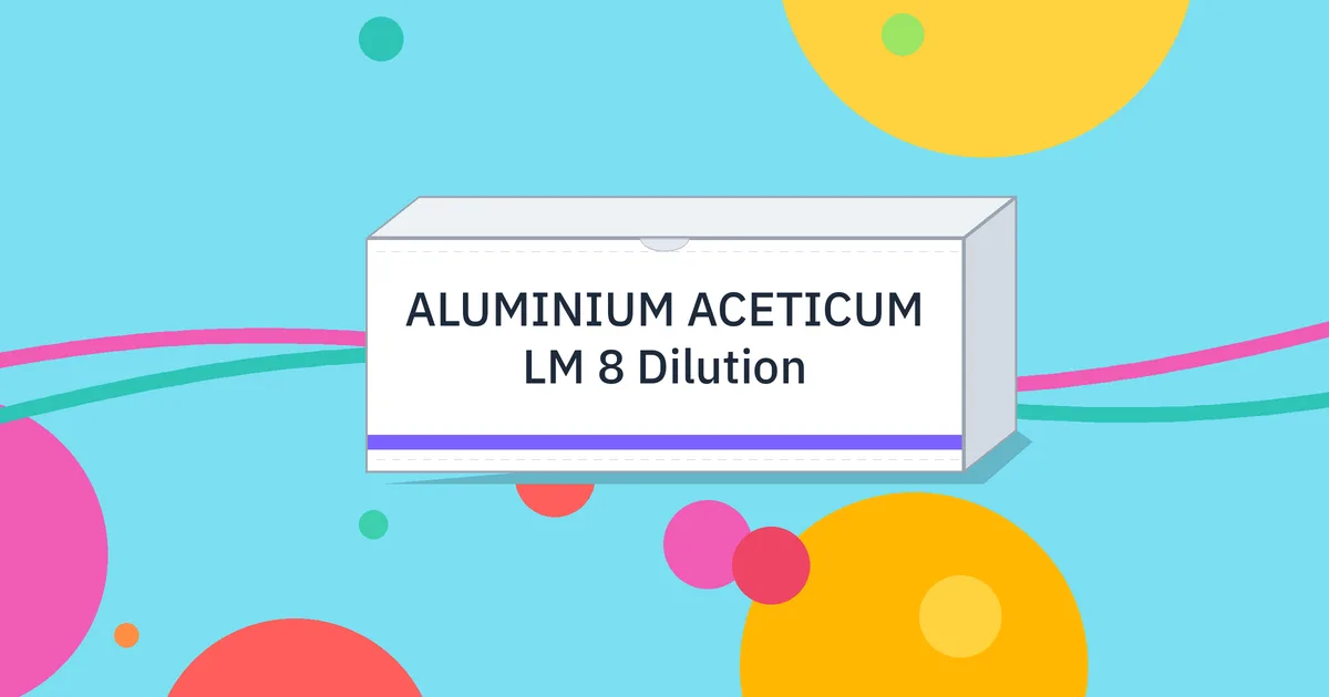 Symbolbild: Packung mit der Aufschrift ALUMINIUM ACETICUM LM 8 Dilution (PZN 13316176) – Verfügbarkeit und Bezug in Apotheken in Frankfurt am Main