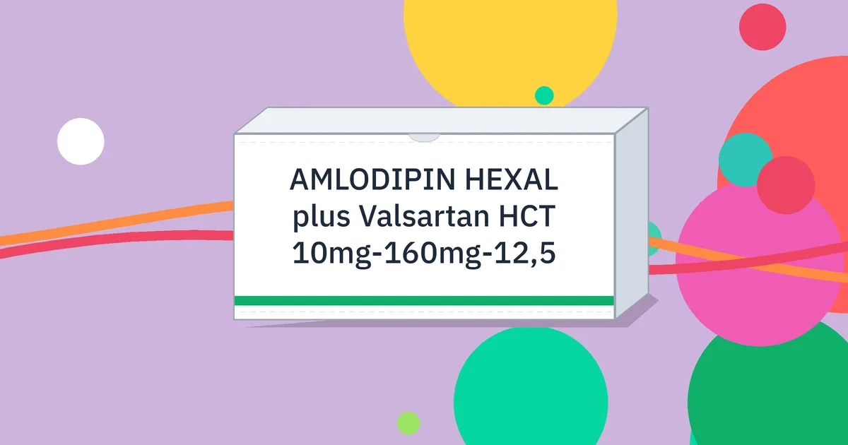 Symbolbild: Packung mit der Aufschrift AMLODIPIN HEXAL plus Valsartan HCT 10mg-160mg-12,5 (PZN 15824787) – Verfügbarkeit und Bezug in Apotheken in Frankfurt am Main