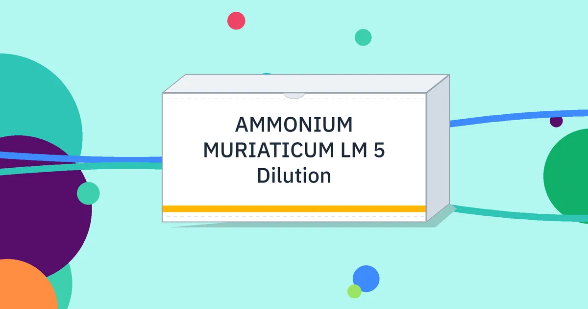 Symbolbild: Packung mit der Aufschrift AMMONIUM MURIATICUM LM 5 Dilution (PZN 12760986) – Verfügbarkeit und Bezug in Apotheken in Frankfurt am Main