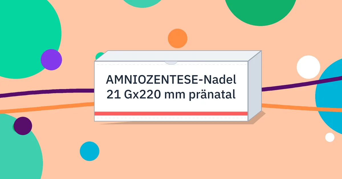 Symbolbild: Packung mit der Aufschrift AMNIOZENTESE-Nadel 21 Gx220 mm pränatal (PZN 17926925) – Verfügbarkeit und Bezug in Apotheken in Frankfurt am Main