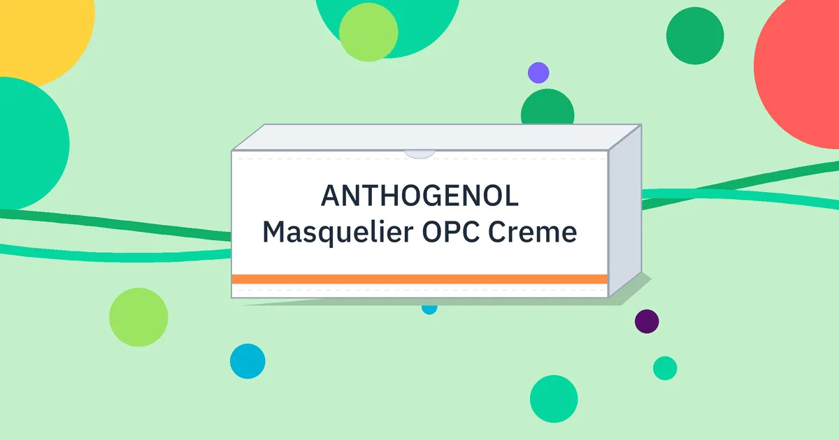 Symbolbild: Packung mit der Aufschrift ANTHOGENOL Masquelier OPC Creme (PZN 05964027) – Verfügbarkeit und Bezug in Apotheken in Frankfurt am Main