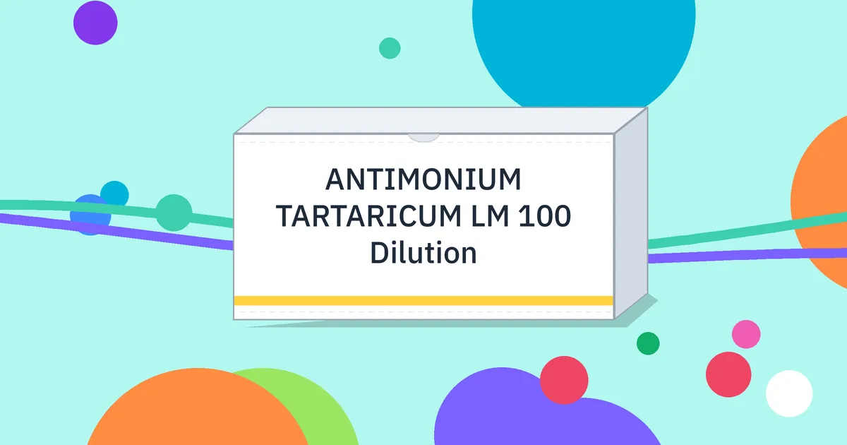 Symbolbild: Packung mit der Aufschrift ANTIMONIUM TARTARICUM LM 100 Dilution (PZN 12764932) – Verfügbarkeit und Bezug in Apotheken in Frankfurt am Main