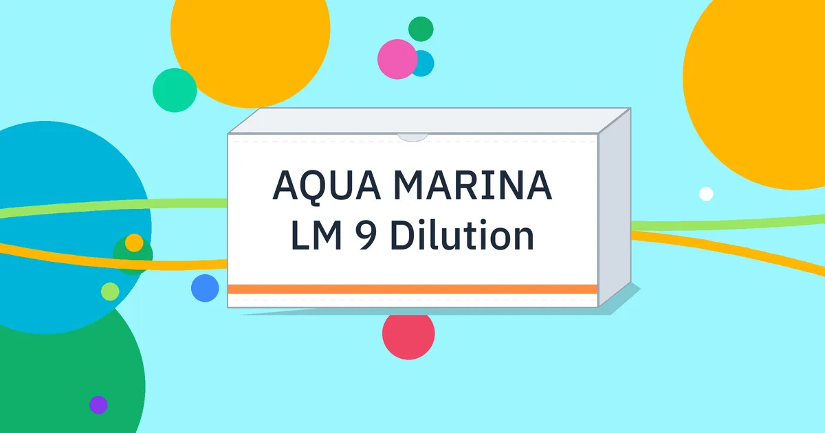 Symbolbild: Packung mit der Aufschrift AQUA MARINA LM 9 Dilution (PZN 12765481) – Verfügbarkeit und Bezug in Apotheken in Frankfurt am Main