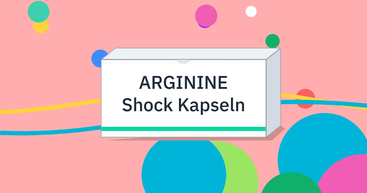 Symbolbild: Packung mit der Aufschrift ARGININE Shock Kapseln (PZN 12367042) – Verfügbarkeit und Bezug in Apotheken in Frankfurt am Main