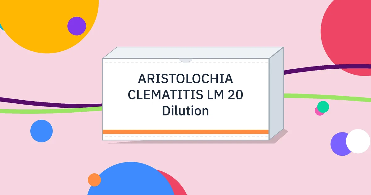 Symbolbild: Packung mit der Aufschrift ARISTOLOCHIA CLEMATITIS LM 20 Dilution (PZN 13391551) – Verfügbarkeit und Bezug in Apotheken in Frankfurt am Main