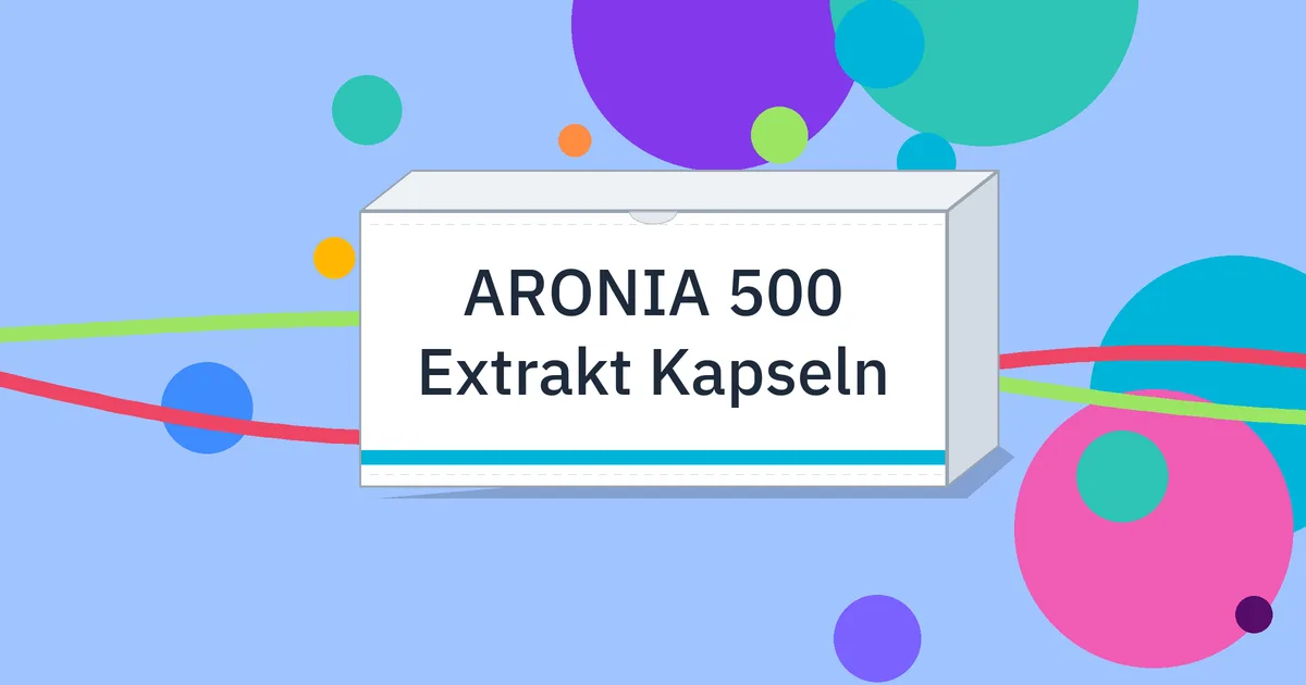Symbolbild: Packung mit der Aufschrift ARONIA 500 Extrakt Kapseln (PZN 17178653) – Verfügbarkeit und Bezug in Apotheken in Frankfurt am Main