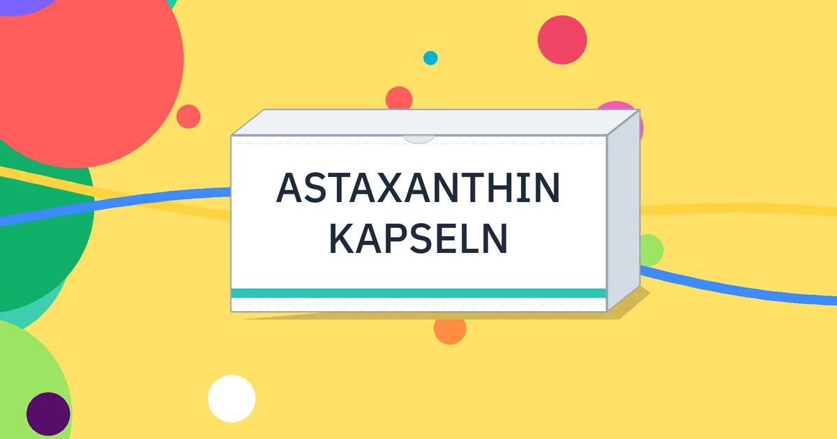 Symbolbild: Packung mit der Aufschrift ASTAXANTHIN KAPSELN (PZN 19184882) – Verfügbarkeit und Bezug in Apotheken in Frankfurt am Main
