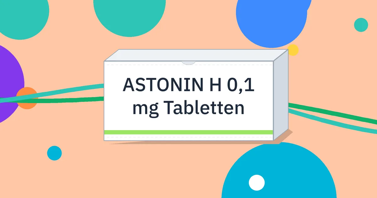 Symbolbild: Packung mit der Aufschrift ASTONIN H 0,1 mg Tabletten (PZN 17635607) – Verfügbarkeit und Bezug in Apotheken in Frankfurt am Main