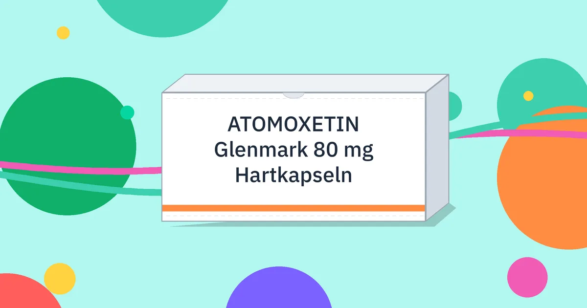 Symbolbild: Packung mit der Aufschrift ATOMOXETIN Glenmark 80 mg Hartkapseln (PZN 15211607) – Verfügbarkeit und Bezug in Apotheken in Frankfurt am Main