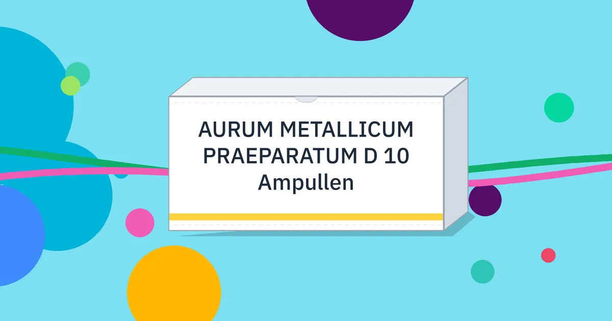 Symbolbild: Packung mit der Aufschrift AURUM METALLICUM PRAEPARATUM D 10 Ampullen (PZN 01618825) – Verfügbarkeit und Bezug in Apotheken in Frankfurt am Main