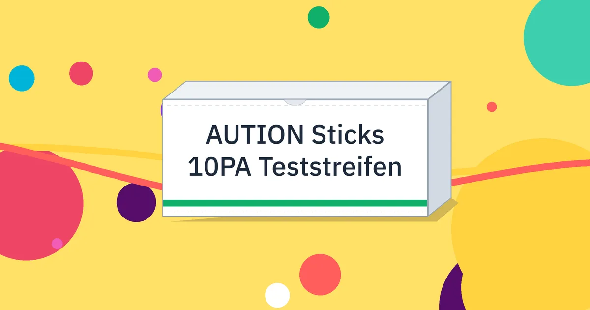 Symbolbild: Packung mit der Aufschrift AUTION Sticks 10PA Teststreifen (PZN 10066661) – Verfügbarkeit und Bezug in Apotheken in Frankfurt am Main