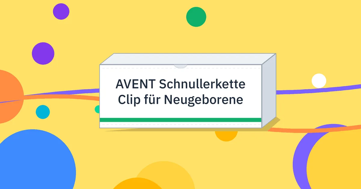 Symbolbild: Packung mit der Aufschrift AVENT Schnullerkette Clip für Neugeborene (PZN 01626032) – Verfügbarkeit und Bezug in Apotheken in Frankfurt am Main