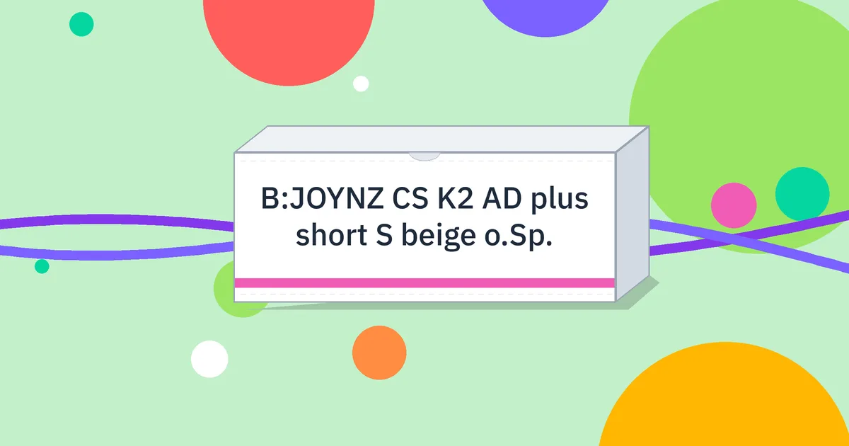 Symbolbild: Packung mit der Aufschrift B:JOYNZ CS K2 AD plus short S beige o.Sp. (PZN 20525851) – Verfügbarkeit und Bezug in Apotheken in Frankfurt am Main